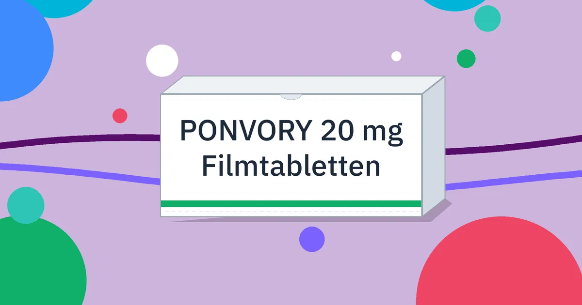 Symbolbild: Packung mit der Aufschrift PONVORY 20 mg Filmtabletten (PZN 17242291) – Verfügbarkeit und Bezug in Apotheken in Frankfurt am Main