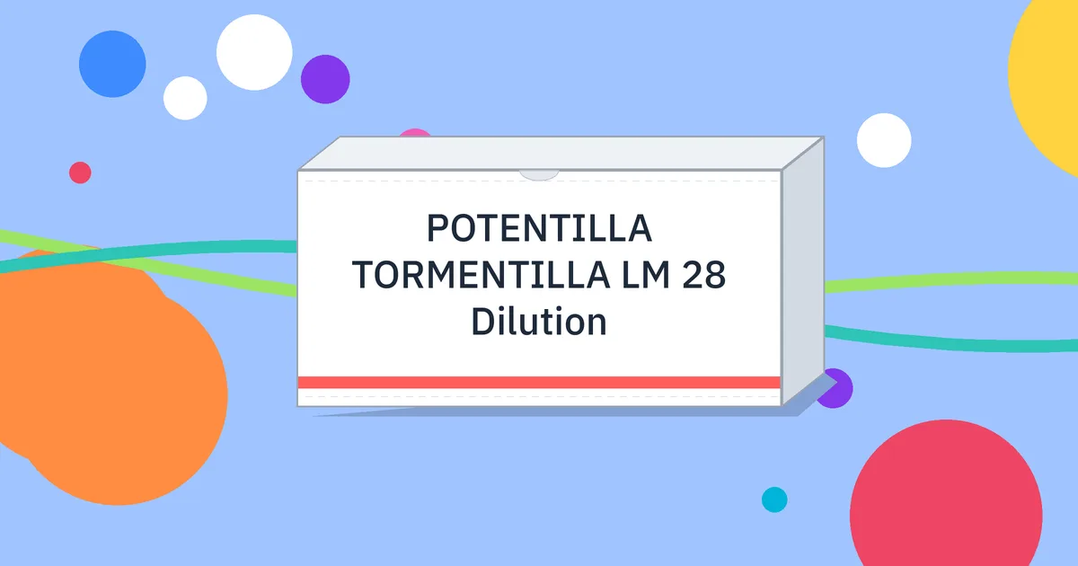 Symbolbild: Packung mit der Aufschrift POTENTILLA TORMENTILLA LM 28 Dilution (PZN 13665824) – Verfügbarkeit und Bezug in Apotheken in Frankfurt am Main