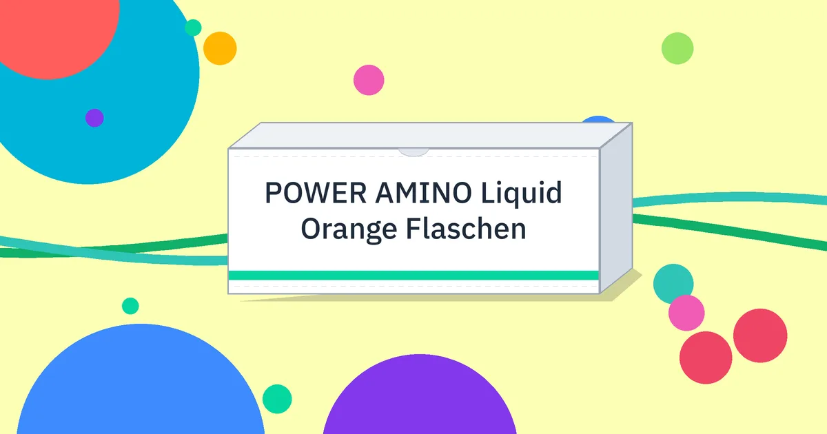 Symbolbild: Packung mit der Aufschrift POWER AMINO Liquid Orange Flaschen (PZN 09703358) – Verfügbarkeit und Bezug in Apotheken in Frankfurt am Main