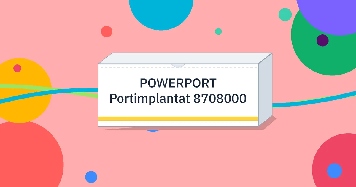 Symbolbild: Packung mit der Aufschrift POWERPORT Portimplantat 8708000 (PZN 01717036) – Verfügbarkeit und Bezug in Apotheken in Frankfurt am Main