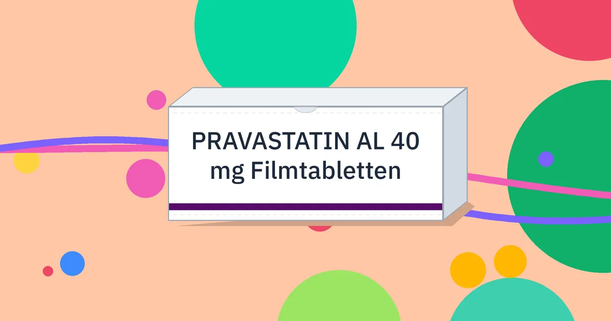 Symbolbild: Packung mit der Aufschrift PRAVASTATIN AL 40 mg Filmtabletten (PZN 04221620) – Verfügbarkeit und Bezug in Apotheken in Frankfurt am Main