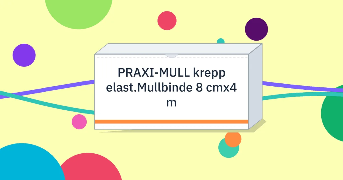 Symbolbild: Packung mit der Aufschrift PRAXI-MULL krepp elast.Mullbinde 8 cmx4 m (PZN 12827348) – Verfügbarkeit und Bezug in Apotheken in Frankfurt am Main