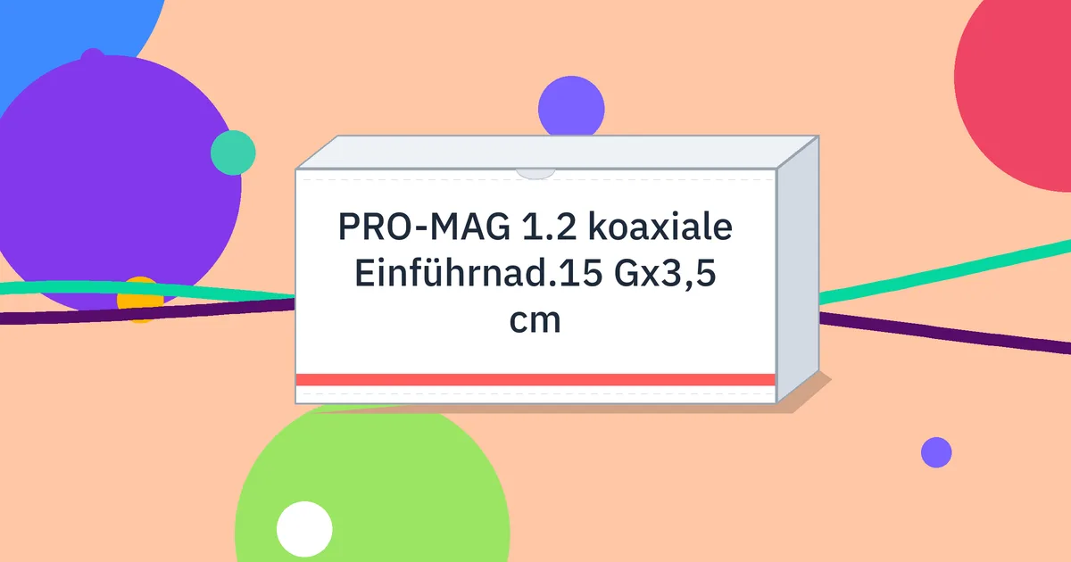 Symbolbild: Packung mit der Aufschrift PRO-MAG 1.2 koaxiale Einführnad.15 Gx3,5 cm (PZN 06768050) – Verfügbarkeit und Bezug in Apotheken in Frankfurt am Main