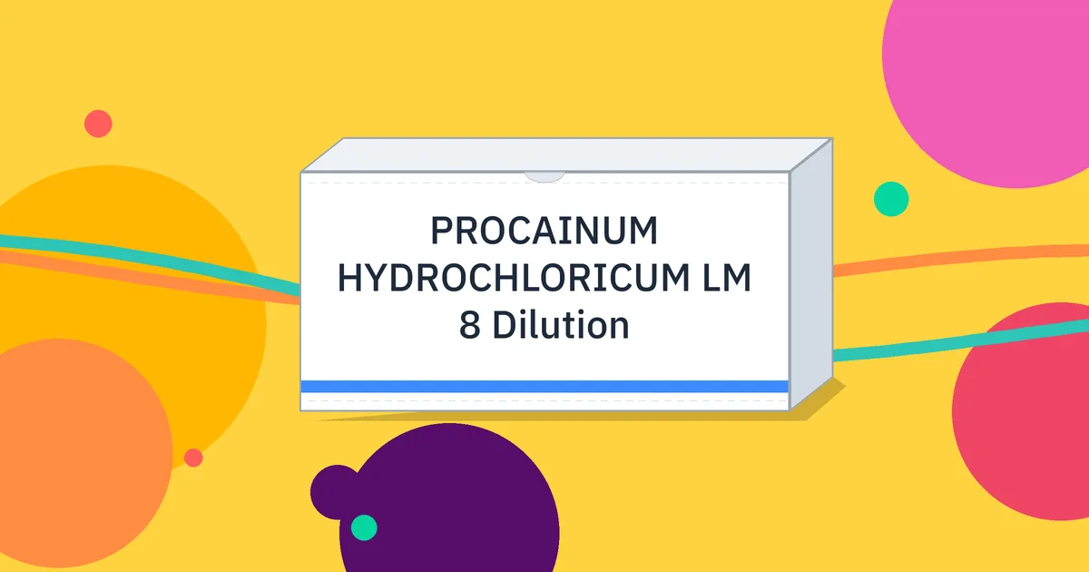 Symbolbild: Packung mit der Aufschrift PROCAINUM HYDROCHLORICUM LM 8 Dilution (PZN 13668395) – Verfügbarkeit und Bezug in Apotheken in Frankfurt am Main