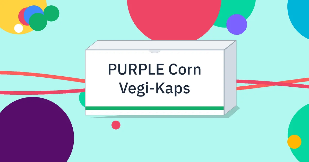 Symbolbild: Packung mit der Aufschrift PURPLE Corn Vegi-Kaps (PZN 09278694) – Verfügbarkeit und Bezug in Apotheken in Frankfurt am Main