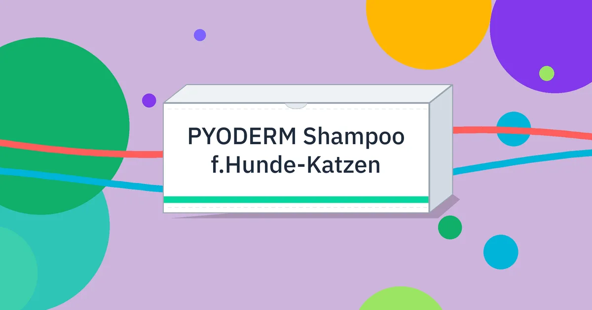 Symbolbild: Packung mit der Aufschrift PYODERM Shampoo f.Hunde-Katzen (PZN 18784108) – Verfügbarkeit und Bezug in Apotheken in Frankfurt am Main