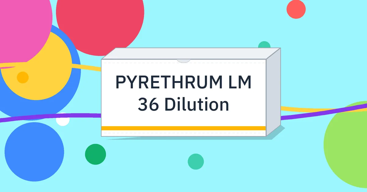 Symbolbild: Packung mit der Aufschrift PYRETHRUM LM 36 Dilution (PZN 13672008) – Verfügbarkeit und Bezug in Apotheken in Frankfurt am Main