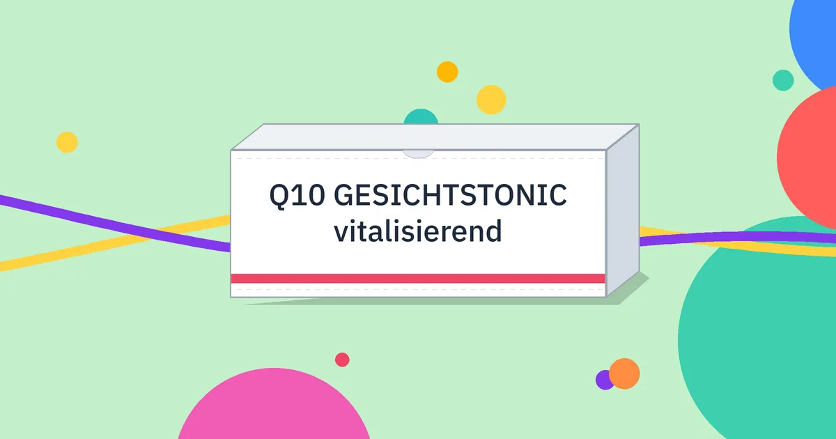 Symbolbild: Packung mit der Aufschrift Q10 GESICHTSTONIC vitalisierend (PZN 06943754) – Verfügbarkeit und Bezug in Apotheken in Frankfurt am Main