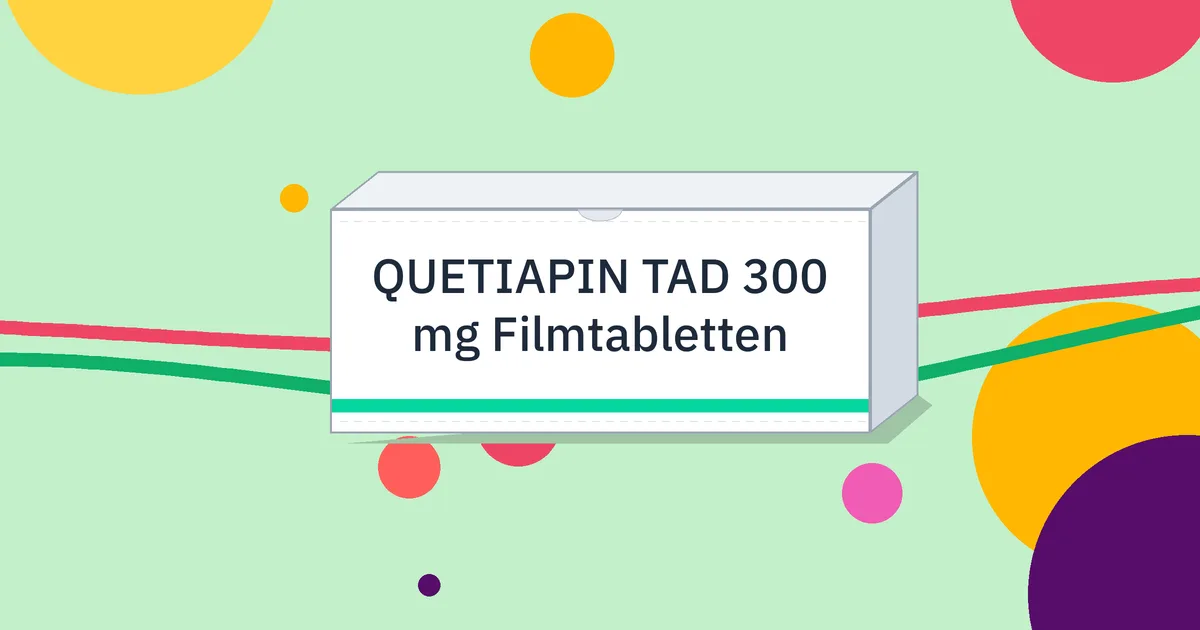 Symbolbild: Packung mit der Aufschrift QUETIAPIN TAD 300 mg Filmtabletten (PZN 13815991) – Verfügbarkeit und Bezug in Apotheken in Frankfurt am Main