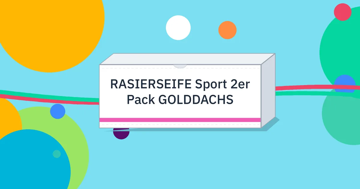 Symbolbild: Packung mit der Aufschrift RASIERSEIFE Sport 2er Pack GOLDDACHS (PZN 10192348) – Verfügbarkeit und Bezug in Apotheken in Frankfurt am Main