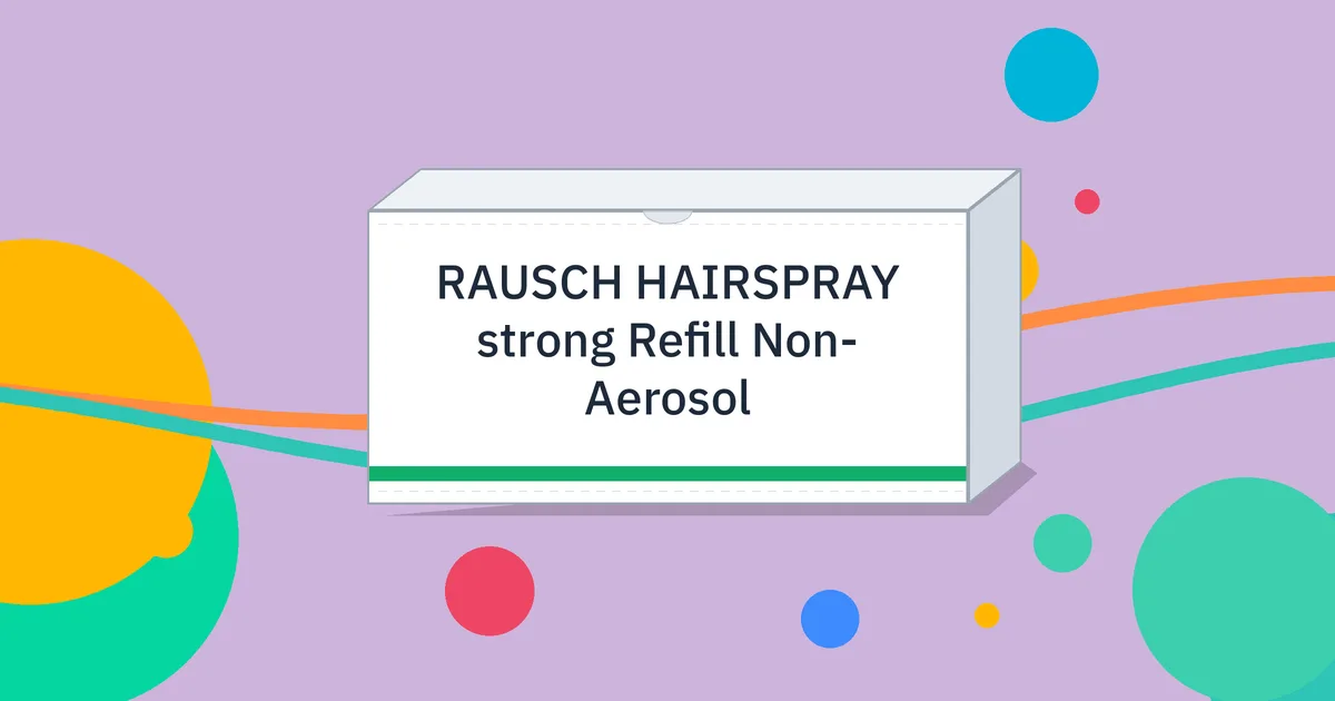 Symbolbild: Packung mit der Aufschrift RAUSCH HAIRSPRAY strong Refill Non-Aerosol (PZN 12473063) – Verfügbarkeit und Bezug in Apotheken in Frankfurt am Main