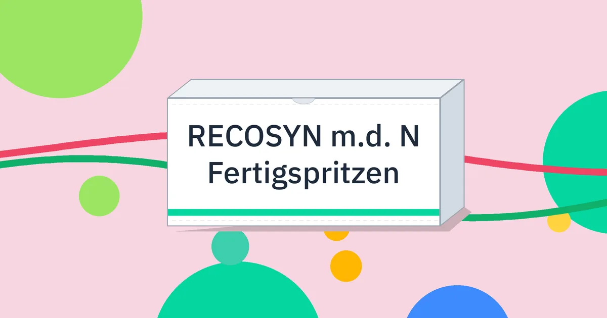 Symbolbild: Packung mit der Aufschrift RECOSYN m.d. N Fertigspritzen (PZN 15382527) – Verfügbarkeit und Bezug in Apotheken in Frankfurt am Main