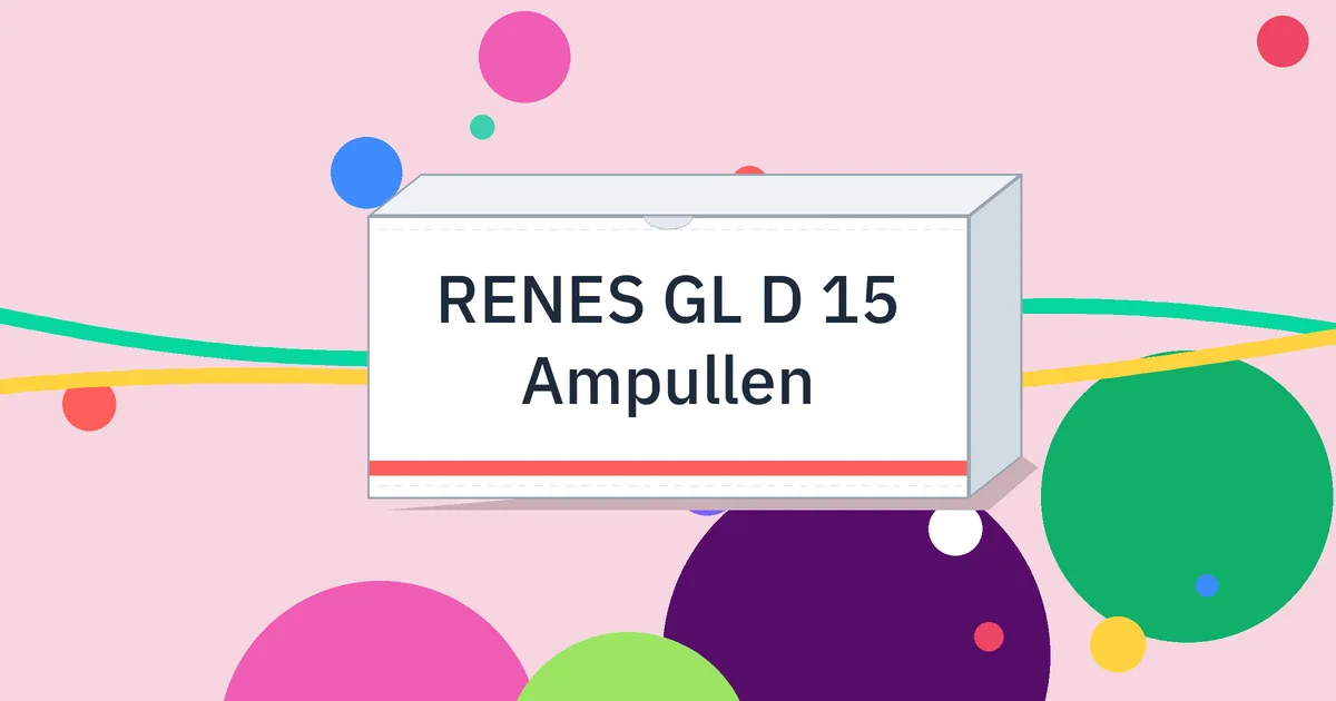 Symbolbild: Packung mit der Aufschrift RENES GL D 15 Ampullen (PZN 02830935) – Verfügbarkeit und Bezug in Apotheken in Frankfurt am Main