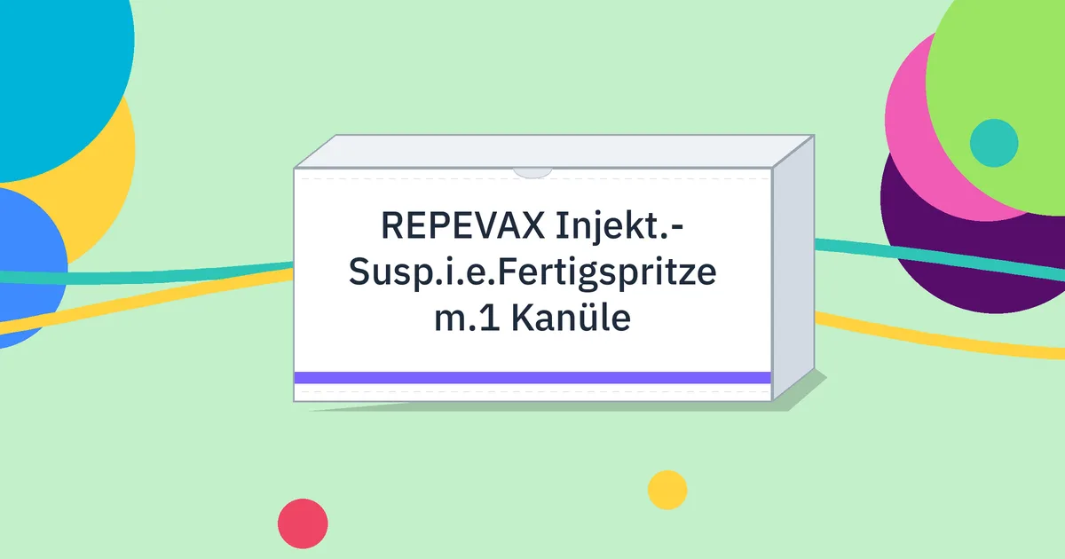 Symbolbild: Packung mit der Aufschrift REPEVAX Injekt.-Susp.i.e.Fertigspritze m.1 Kanüle (PZN 19470406) – Verfügbarkeit und Bezug in Apotheken in Frankfurt am Main