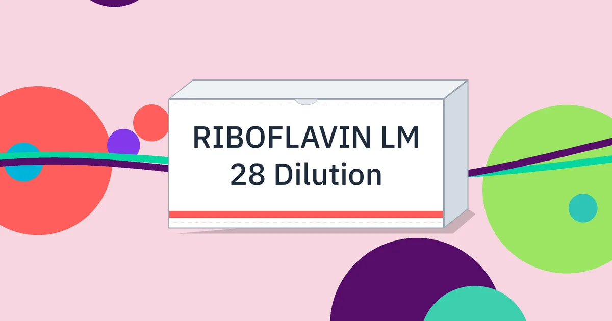 Symbolbild: Packung mit der Aufschrift RIBOFLAVIN LM 28 Dilution (PZN 13054612) – Verfügbarkeit und Bezug in Apotheken in Frankfurt am Main