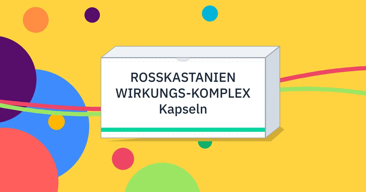 Symbolbild: Packung mit der Aufschrift ROSSKASTANIEN WIRKUNGS-KOMPLEX Kapseln (PZN 10398601) – Verfügbarkeit und Bezug in Apotheken in Frankfurt am Main