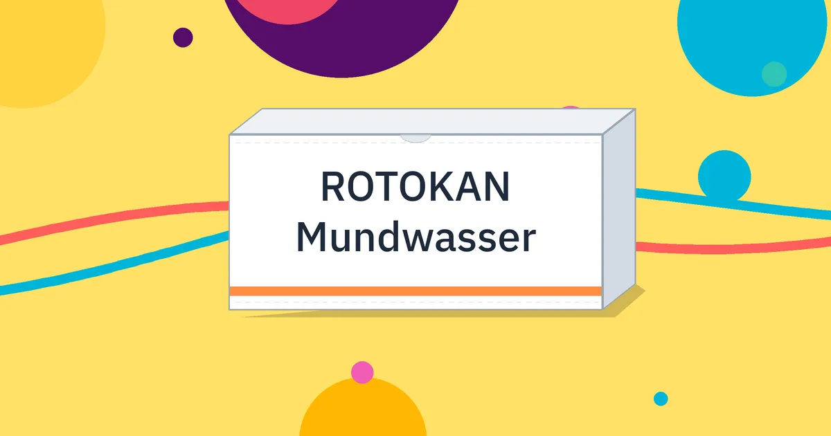 Symbolbild: Packung mit der Aufschrift ROTOKAN Mundwasser (PZN 04471452) – Verfügbarkeit und Bezug in Apotheken in Frankfurt am Main