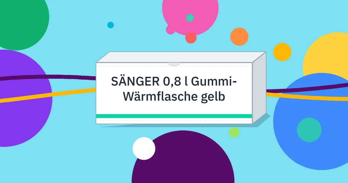 Symbolbild: Packung mit der Aufschrift SÄNGER 0,8 l Gummi-Wärmflasche gelb (PZN 01314025) – Verfügbarkeit und Bezug in Apotheken in Frankfurt am Main