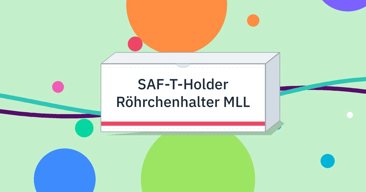 Symbolbild: Packung mit der Aufschrift SAF-T-Holder Röhrchenhalter MLL (PZN 07734892) – Verfügbarkeit und Bezug in Apotheken in Frankfurt am Main