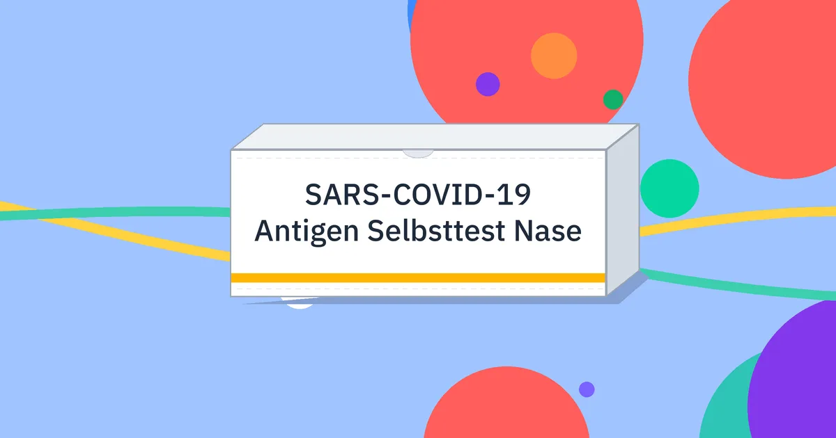 Symbolbild: Packung mit der Aufschrift SARS-COVID-19 Antigen Selbsttest Nase (PZN 18201756) – Verfügbarkeit und Bezug in Apotheken in Frankfurt am Main