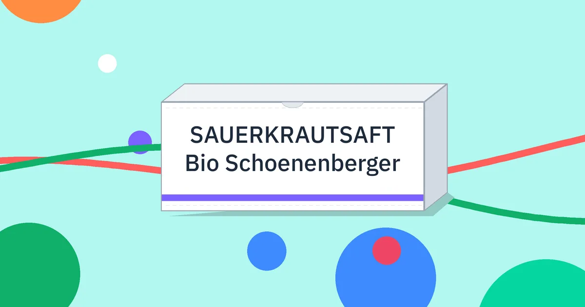 Symbolbild: Packung mit der Aufschrift SAUERKRAUTSAFT Bio Schoenenberger (PZN 00692305) – Verfügbarkeit und Bezug in Apotheken in Frankfurt am Main