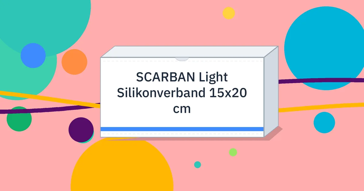 Symbolbild: Packung mit der Aufschrift SCARBAN Light Silikonverband 15x20 cm (PZN 04740337) – Verfügbarkeit und Bezug in Apotheken in Frankfurt am Main