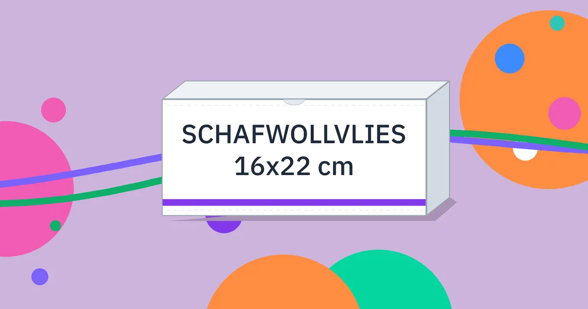 Symbolbild: Packung mit der Aufschrift SCHAFWOLLVLIES 16x22 cm (PZN 07544051) – Verfügbarkeit und Bezug in Apotheken in Frankfurt am Main