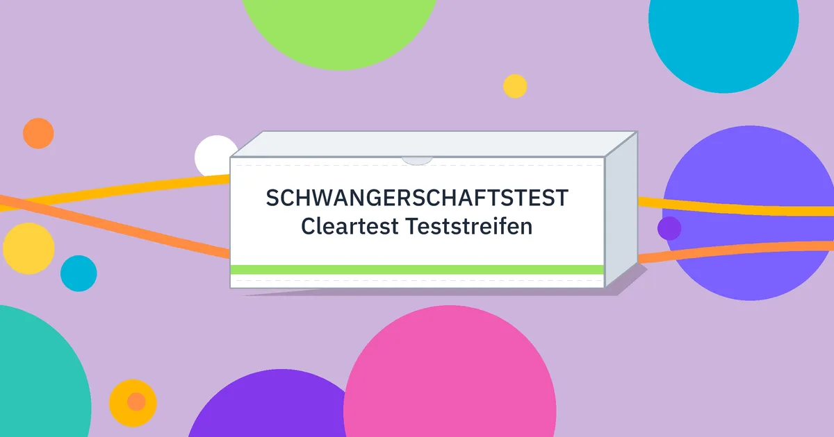 Symbolbild: Packung mit der Aufschrift SCHWANGERSCHAFTSTEST Cleartest Teststreifen (PZN 00358345) – Verfügbarkeit und Bezug in Apotheken in Frankfurt am Main