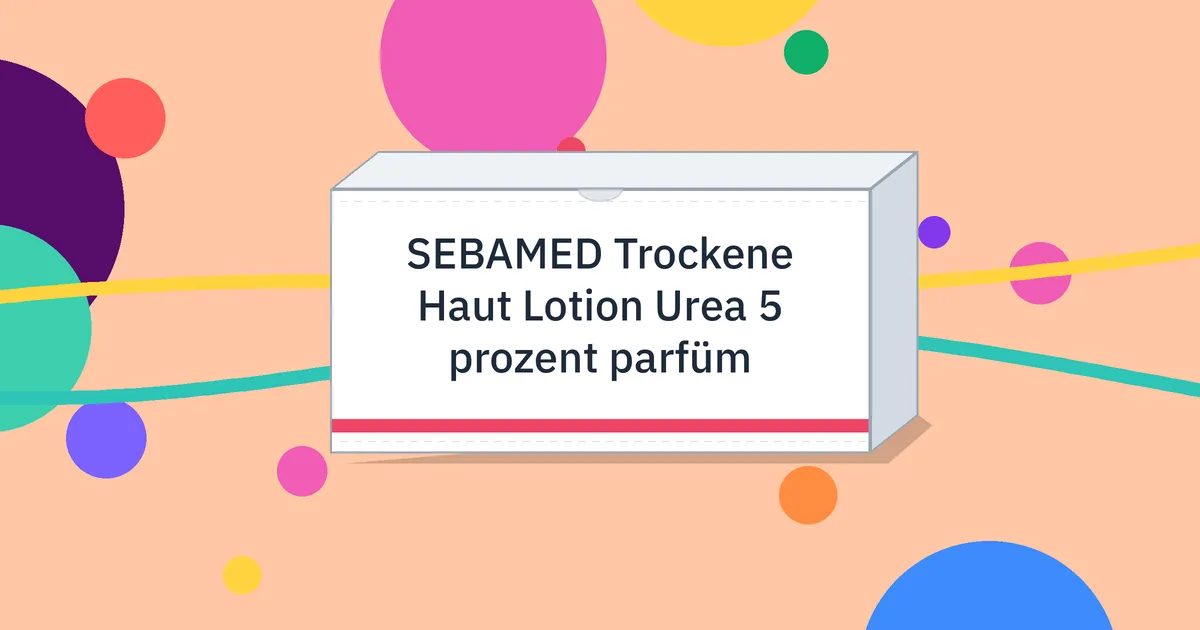 Symbolbild: Packung mit der Aufschrift SEBAMED Trockene Haut Lotion Urea 5 prozent parfüm (PZN 09726721) – Verfügbarkeit und Bezug in Apotheken in Frankfurt am Main