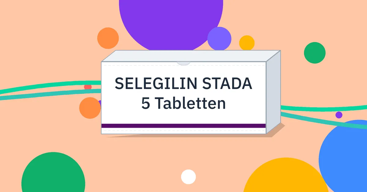 Symbolbild: Packung mit der Aufschrift SELEGILIN STADA 5 Tabletten (PZN 08692227) – Verfügbarkeit und Bezug in Apotheken in Frankfurt am Main