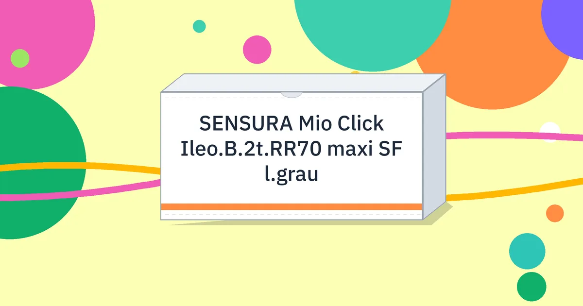 Symbolbild: Packung mit der Aufschrift SENSURA Mio Click Ileo.B.2t.RR70 maxi SF l.grau (PZN 10202288) – Verfügbarkeit und Bezug in Apotheken in Frankfurt am Main