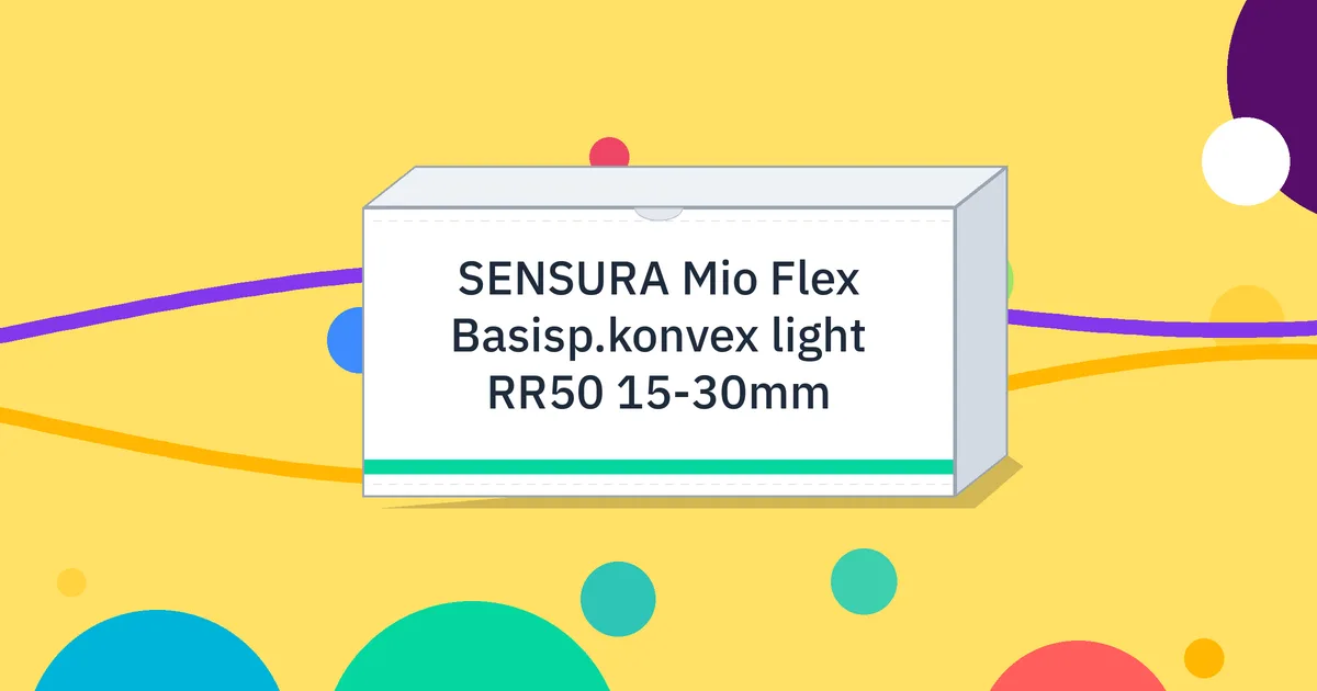 Symbolbild: Packung mit der Aufschrift SENSURA Mio Flex Basisp.konvex light RR50 15-30mm (PZN 10857888) – Verfügbarkeit und Bezug in Apotheken in Frankfurt am Main