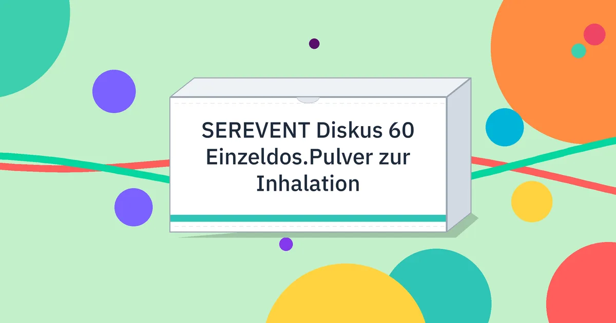Symbolbild: Packung mit der Aufschrift SEREVENT Diskus 60 Einzeldos.Pulver zur Inhalation (PZN 00013468) – Verfügbarkeit und Bezug in Apotheken in Frankfurt am Main