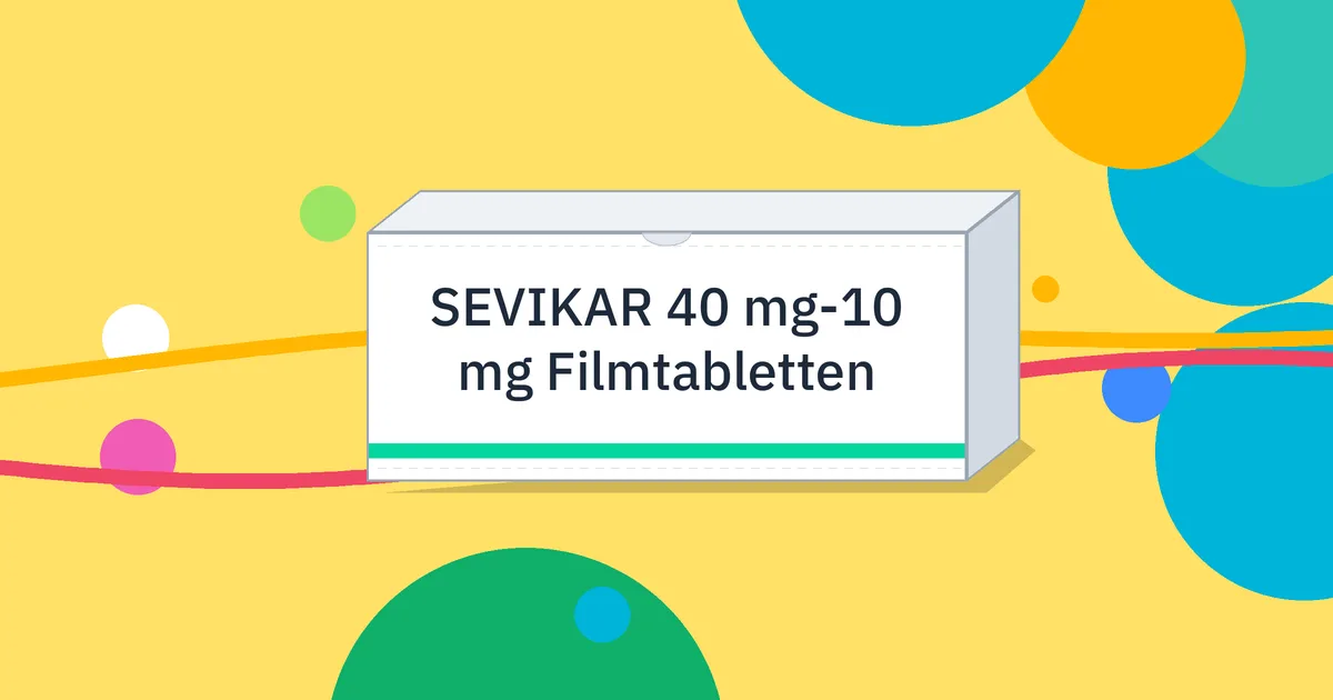 Symbolbild: Packung mit der Aufschrift SEVIKAR 40 mg-10 mg Filmtabletten (PZN 09340217) – Verfügbarkeit und Bezug in Apotheken in Frankfurt am Main