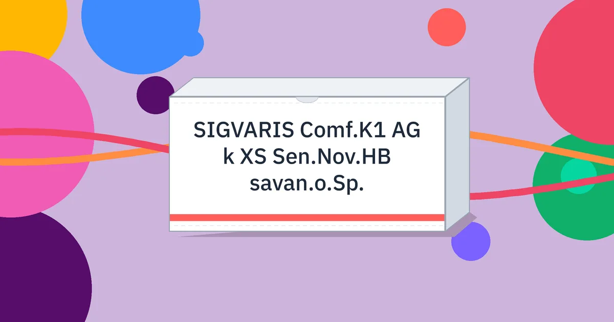Symbolbild: Packung mit der Aufschrift SIGVARIS Comf.K1 AG k XS Sen.Nov.HB savan.o.Sp. (PZN 17103000) – Verfügbarkeit und Bezug in Apotheken in Frankfurt am Main