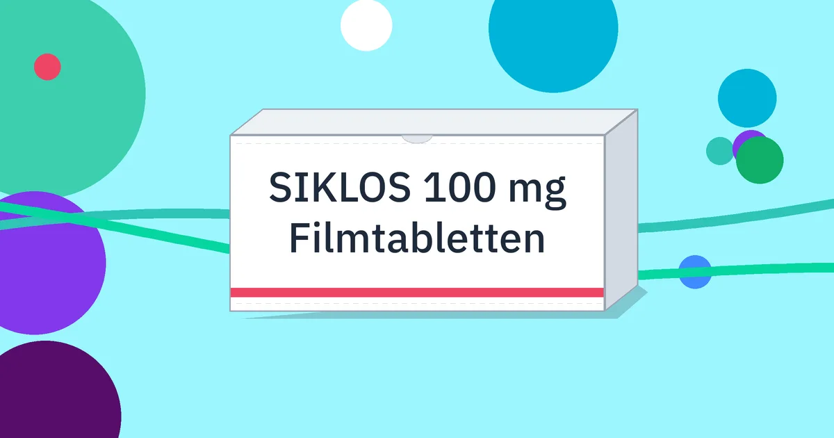 Symbolbild: Packung mit der Aufschrift SIKLOS 100 mg Filmtabletten (PZN 17817225) – Verfügbarkeit und Bezug in Apotheken in Frankfurt am Main