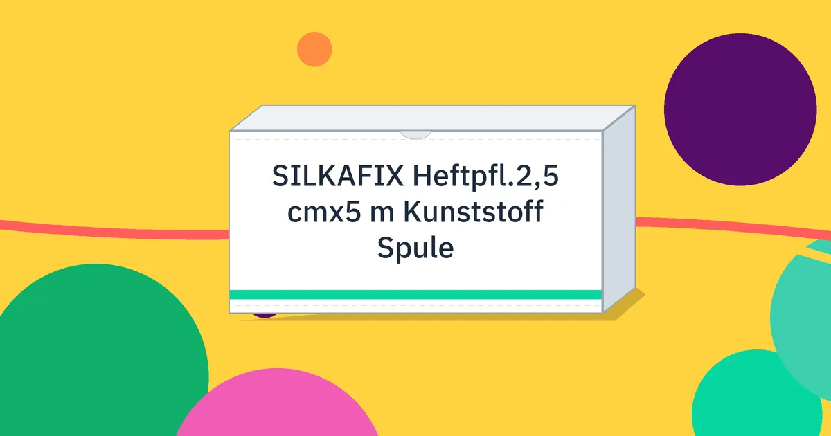 Symbolbild: Packung mit der Aufschrift SILKAFIX Heftpfl.2,5 cmx5 m Kunststoff Spule (PZN 03277067) – Verfügbarkeit und Bezug in Apotheken in Frankfurt am Main