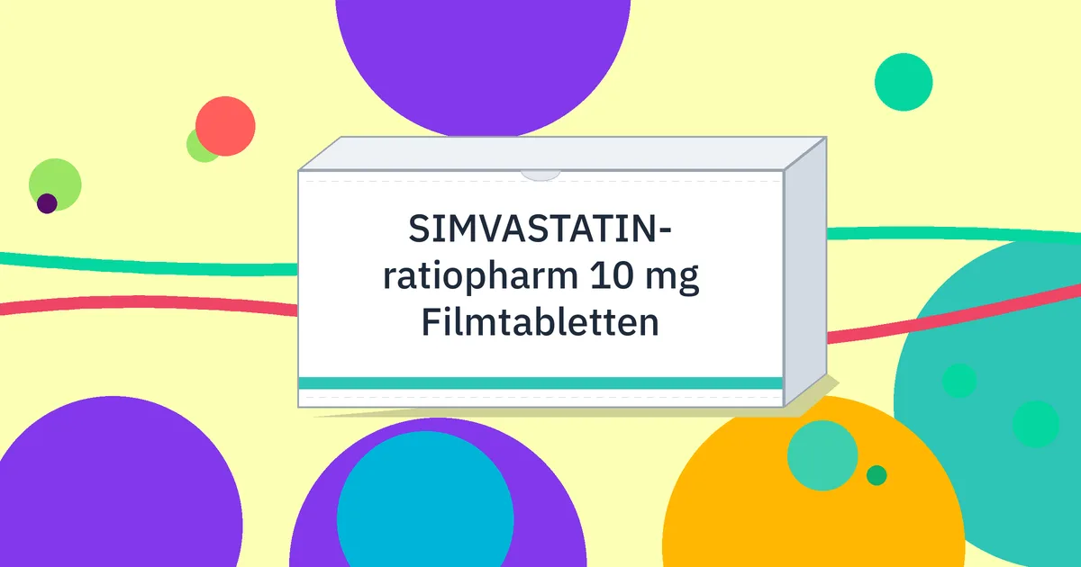 Symbolbild: Packung mit der Aufschrift SIMVASTATIN-ratiopharm 10 mg Filmtabletten (PZN 03508590) – Verfügbarkeit und Bezug in Apotheken in Frankfurt am Main