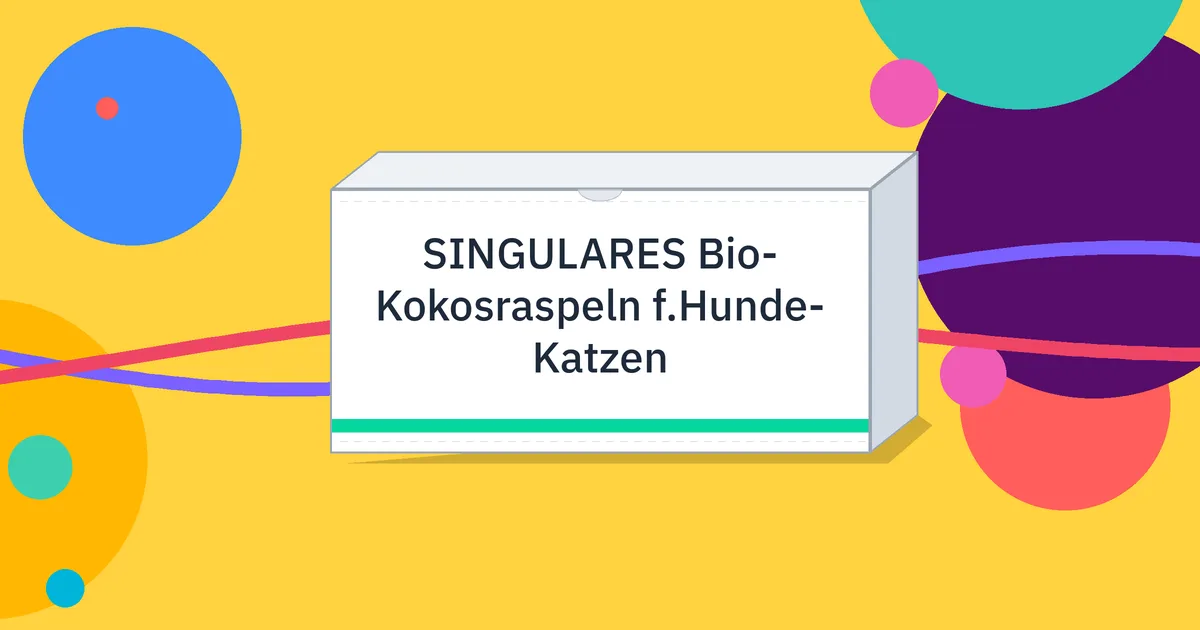 Symbolbild: Packung mit der Aufschrift SINGULARES Bio-Kokosraspeln f.Hunde-Katzen (PZN 16528097) – Verfügbarkeit und Bezug in Apotheken in Frankfurt am Main