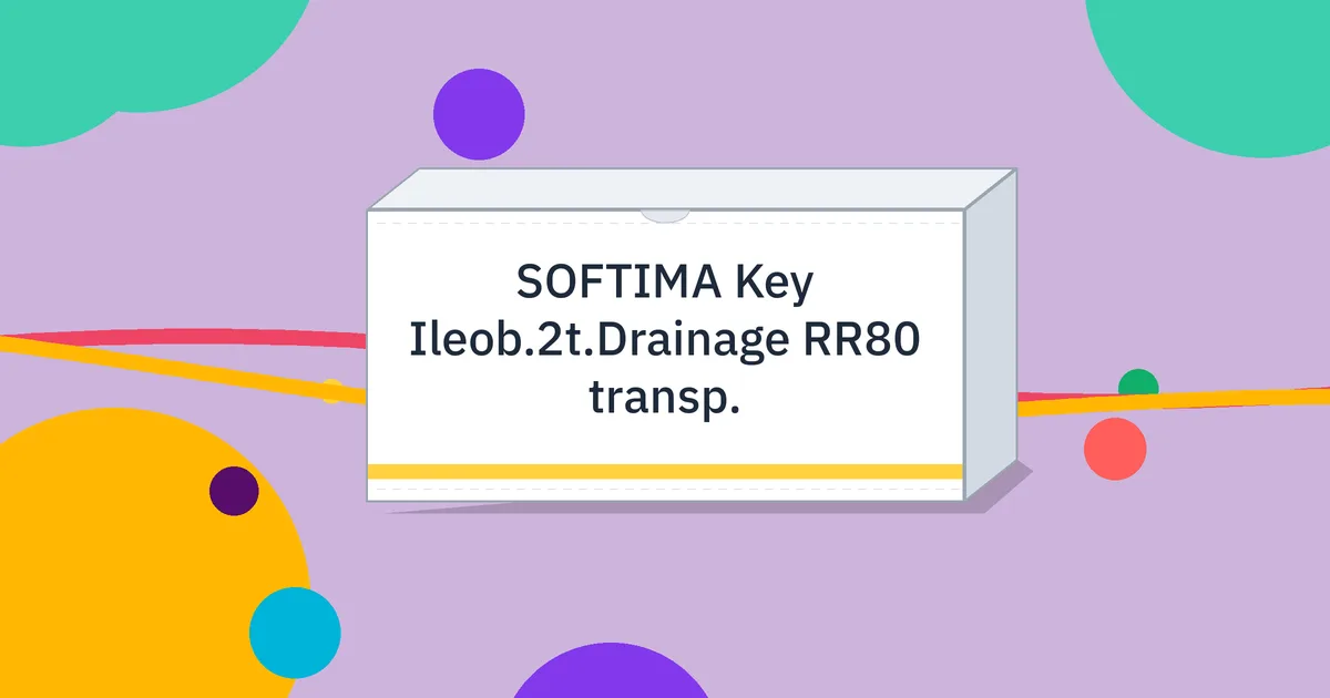 Symbolbild: Packung mit der Aufschrift SOFTIMA Key Ileob.2t.Drainage RR80 transp. (PZN 00993254) – Verfügbarkeit und Bezug in Apotheken in Frankfurt am Main