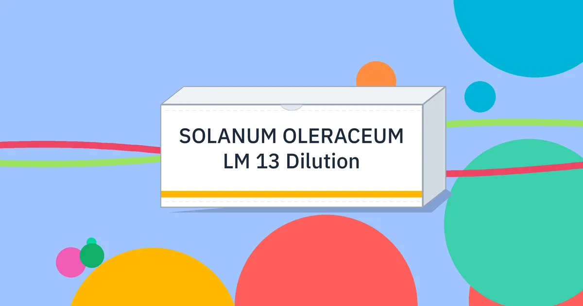 Symbolbild: Packung mit der Aufschrift SOLANUM OLERACEUM LM 13 Dilution (PZN 13193325) – Verfügbarkeit und Bezug in Apotheken in Frankfurt am Main
