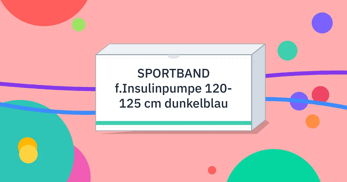 Symbolbild: Packung mit der Aufschrift SPORTBAND f.Insulinpumpe 120-125 cm dunkelblau (PZN 12461290) – Verfügbarkeit und Bezug in Apotheken in Frankfurt am Main