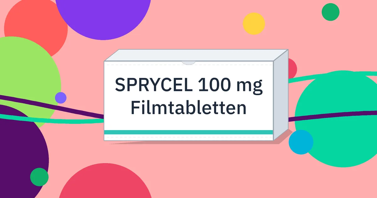 Symbolbild: Packung mit der Aufschrift SPRYCEL 100 mg Filmtabletten (PZN 06149306) – Verfügbarkeit und Bezug in Apotheken in Frankfurt am Main