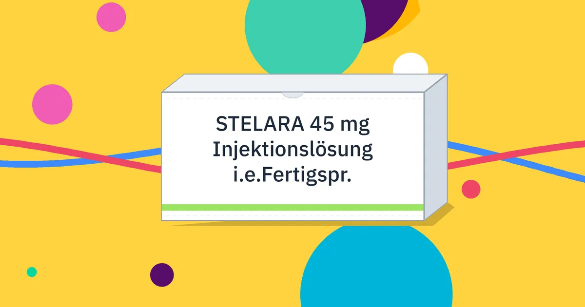 Symbolbild: Packung mit der Aufschrift STELARA 45 mg Injektionslösung i.e.Fertigspr. (PZN 20169089) – Verfügbarkeit und Bezug in Apotheken in Frankfurt am Main
