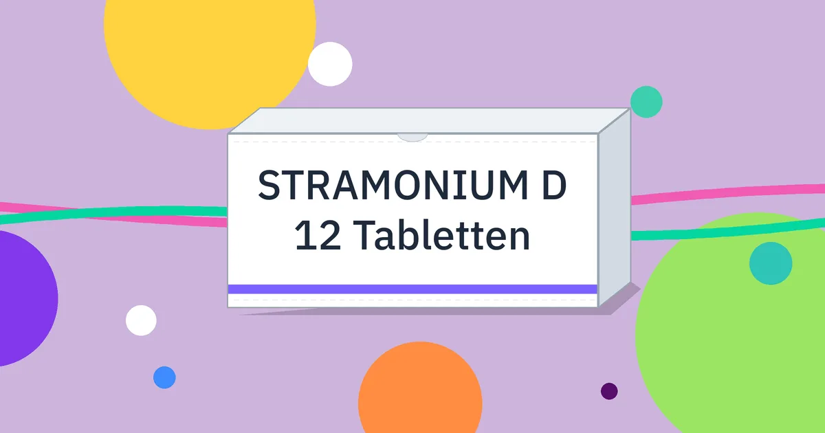 Symbolbild: Packung mit der Aufschrift STRAMONIUM D 12 Tabletten (PZN 02636280) – Verfügbarkeit und Bezug in Apotheken in Frankfurt am Main