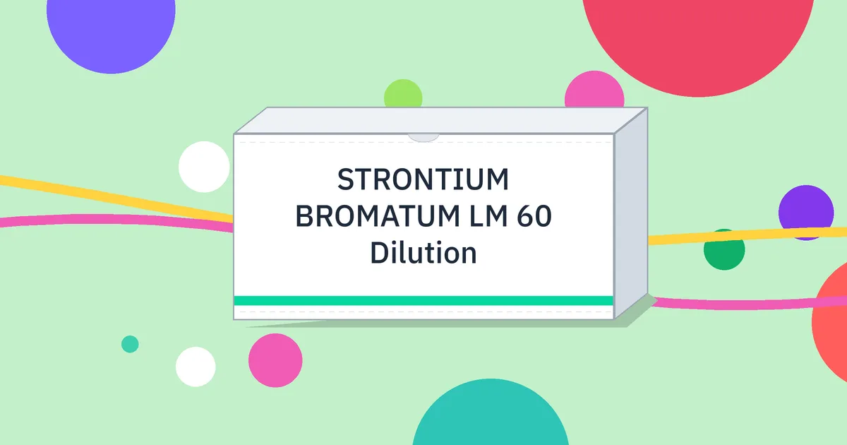 Symbolbild: Packung mit der Aufschrift STRONTIUM BROMATUM LM 60 Dilution (PZN 13202998) – Verfügbarkeit und Bezug in Apotheken in Frankfurt am Main