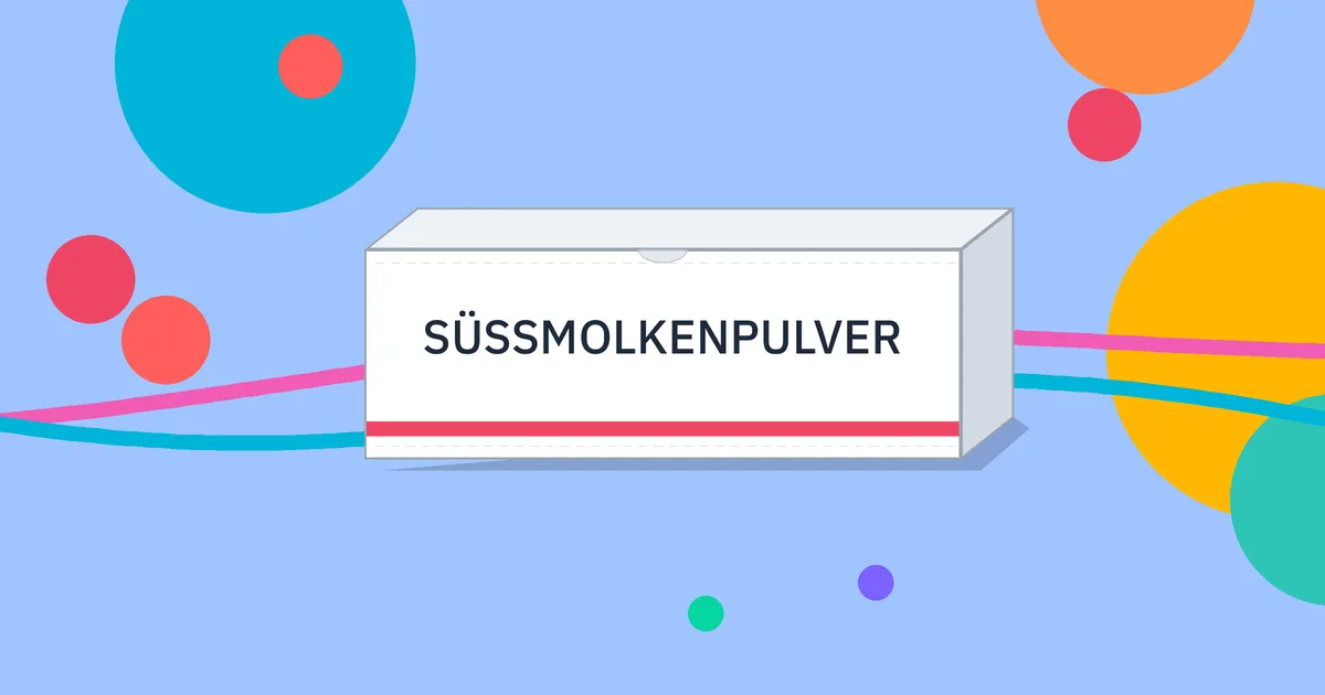 Symbolbild: Packung mit der Aufschrift SÜSSMOLKENPULVER (PZN 19363001) – Verfügbarkeit und Bezug in Apotheken in Frankfurt am Main
