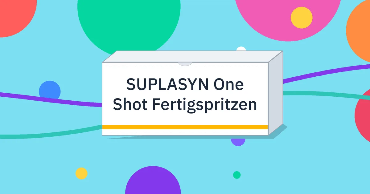 Symbolbild: Packung mit der Aufschrift SUPLASYN One Shot Fertigspritzen (PZN 20775789) – Verfügbarkeit und Bezug in Apotheken in Frankfurt am Main