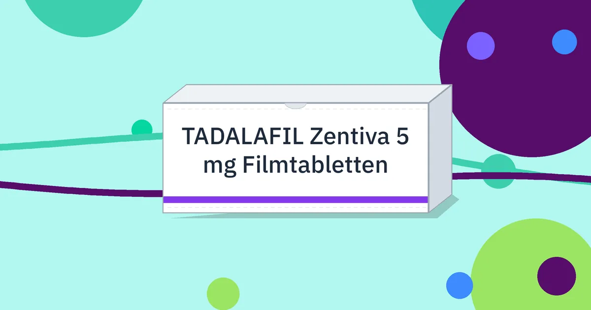 Symbolbild: Packung mit der Aufschrift TADALAFIL Zentiva 5 mg Filmtabletten (PZN 18755733) – Verfügbarkeit und Bezug in Apotheken in Frankfurt am Main