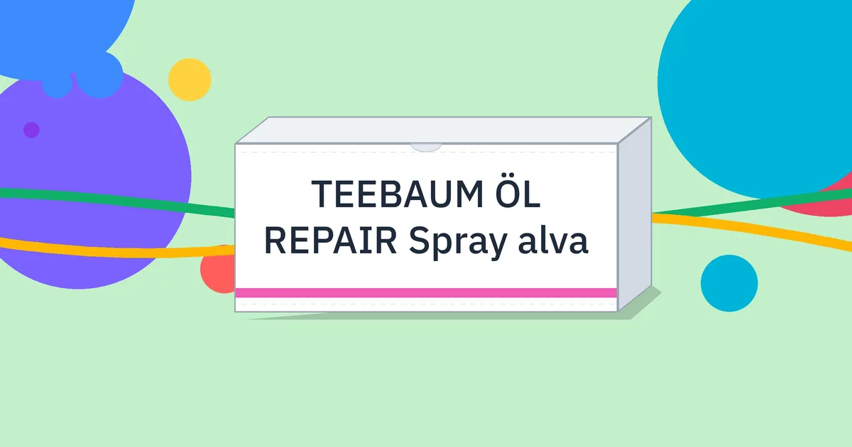 Symbolbild: Packung mit der Aufschrift TEEBAUM ÖL REPAIR Spray alva (PZN 07685277) – Verfügbarkeit und Bezug in Apotheken in Frankfurt am Main